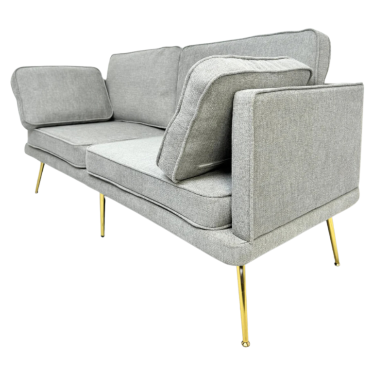 Sofa Pleasure Lino Gris Gold - Dejaus